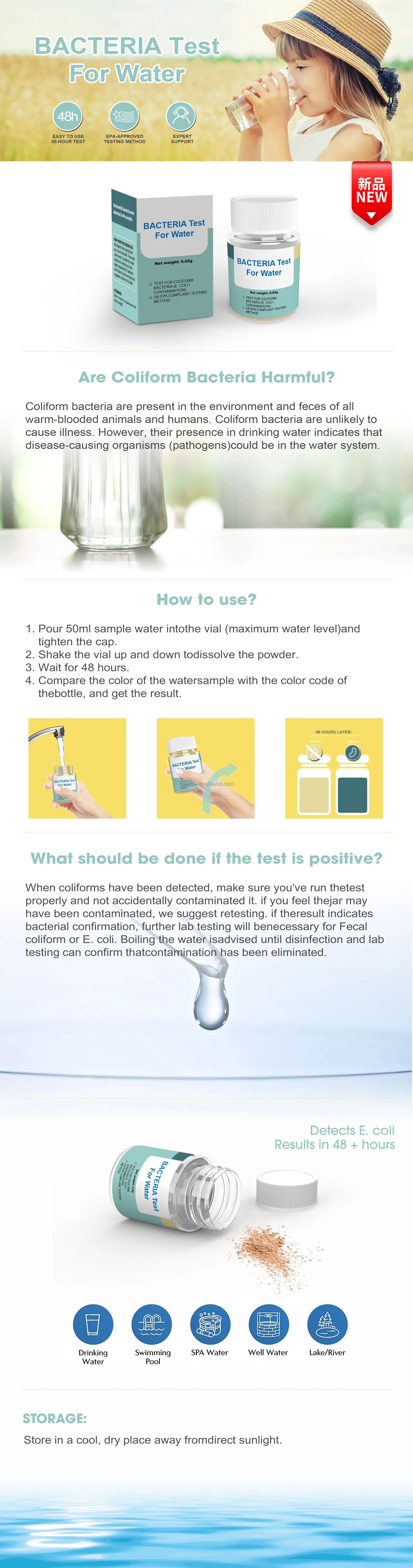 Bacteria Water Test Home Water Quality Test Coliform Bacteria Drinking ...