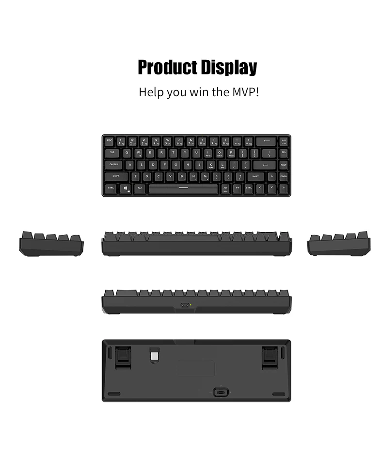 65% Mechanical Keyboards Wireless 68 Keys Rgb Backlit Gaming Keyboard ...