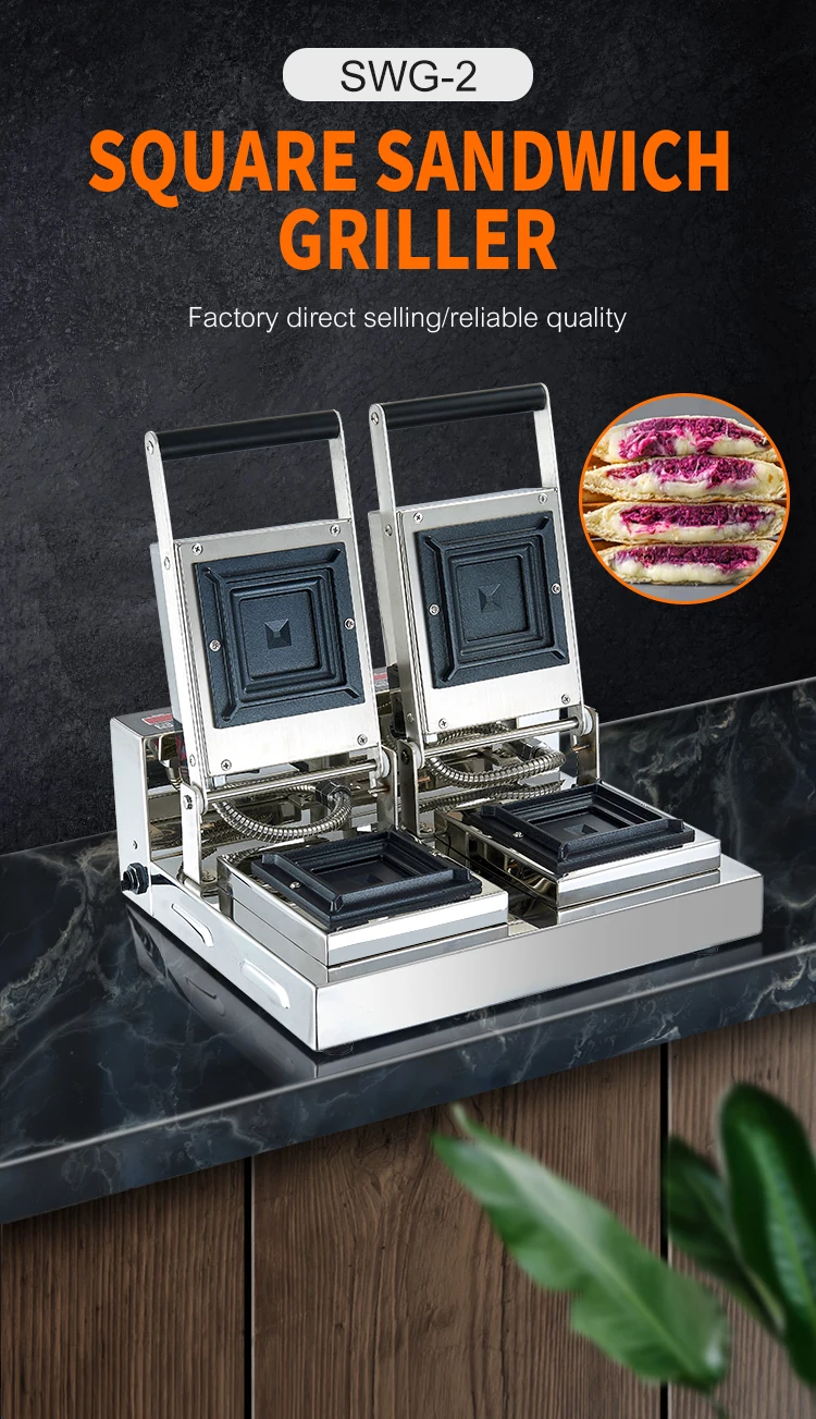 Coffee Shop Commerical Dual Sandwich Griller Machine Bread Maker for ...