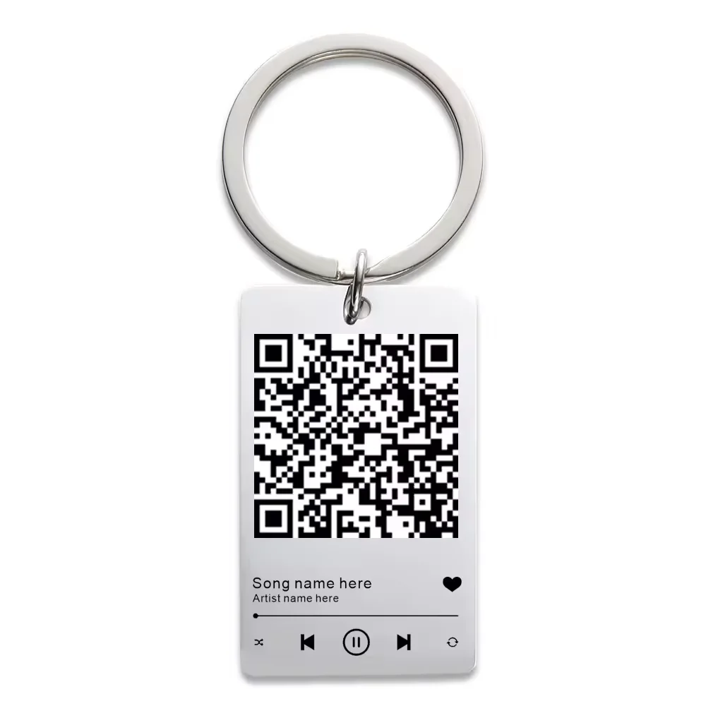Factory Price Custom QR Code Keychain Favourite Song QR Scan Keyring ...
