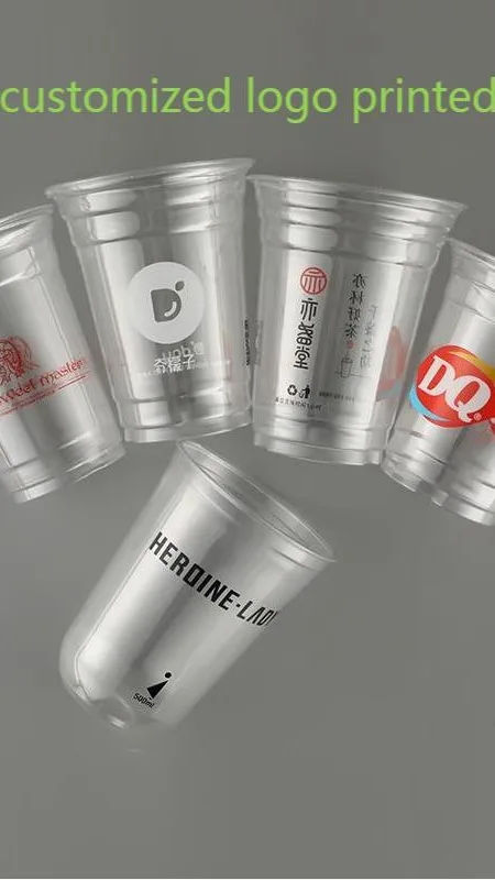 Bio Plastic Cups 350ml 420ml Take Away Disposable Plastic Cheap 16oz ...