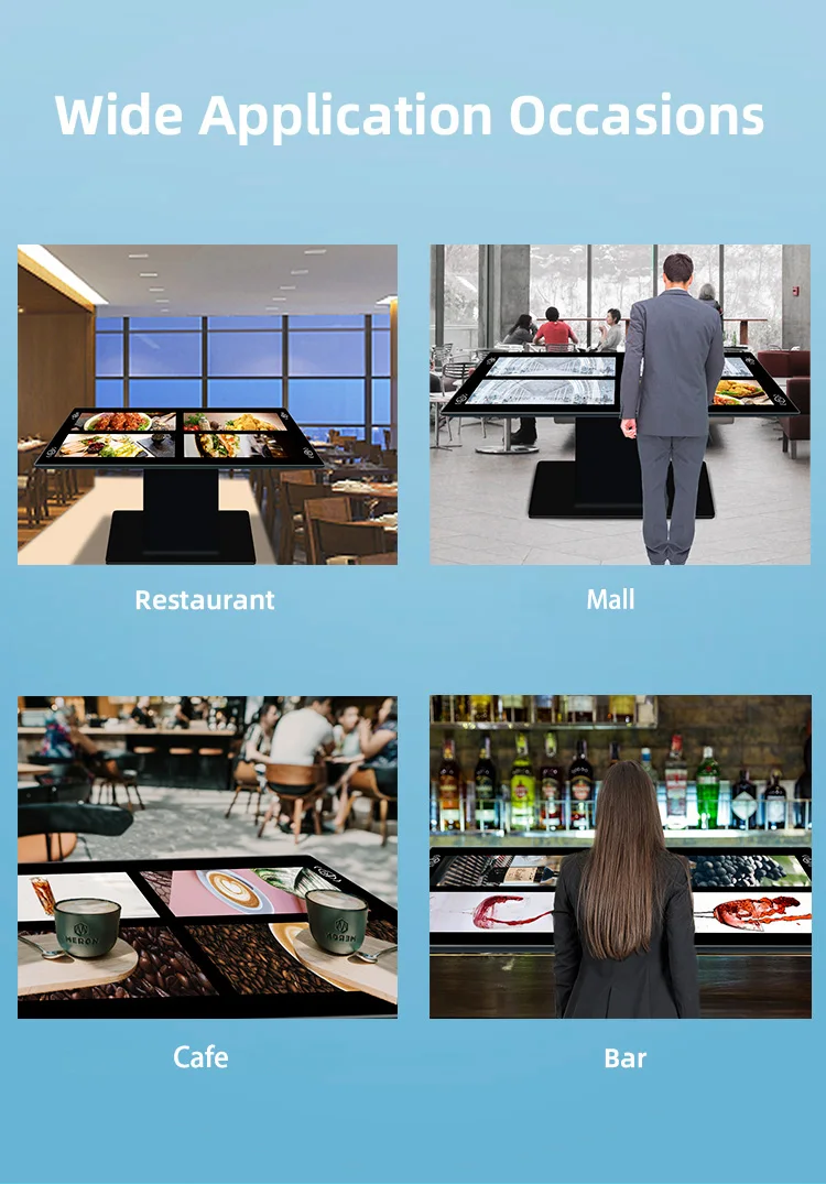 Indoor Screen Ordering Touch Smart Tables With Multitouch Waterproof ...