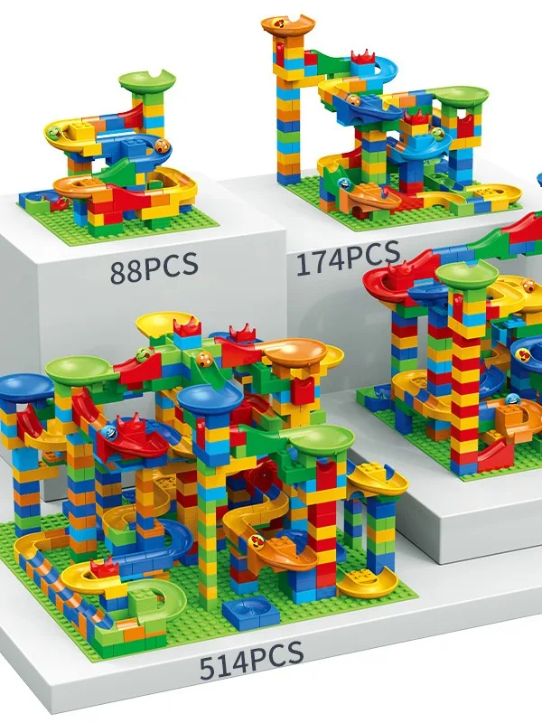 Abs Plastic Marble Run Plastic Race Track Building Blocks Kids ...