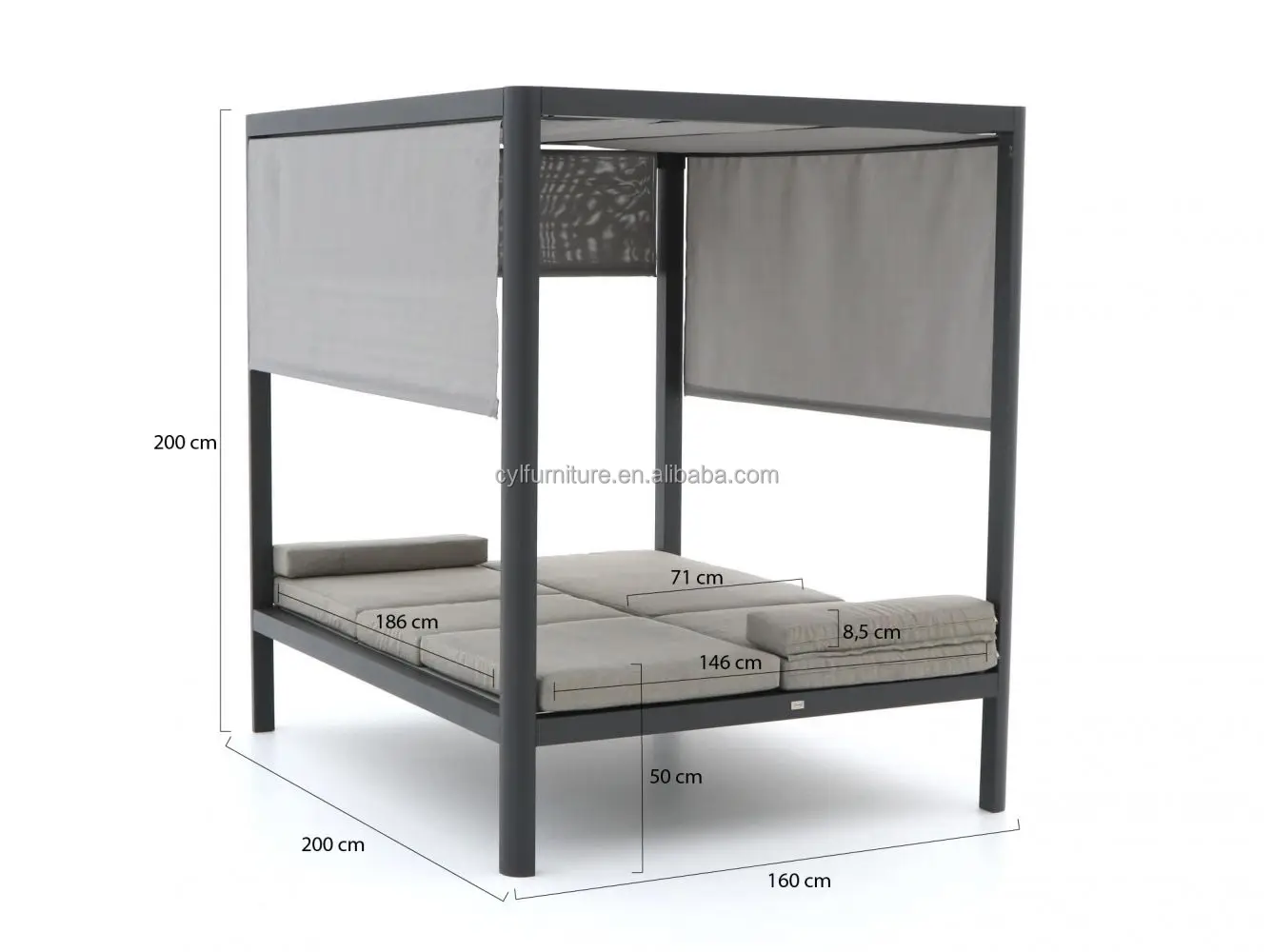 Hotel Pool Furniture Double Lounger Garden Pool Lounger Bed Luxury ...