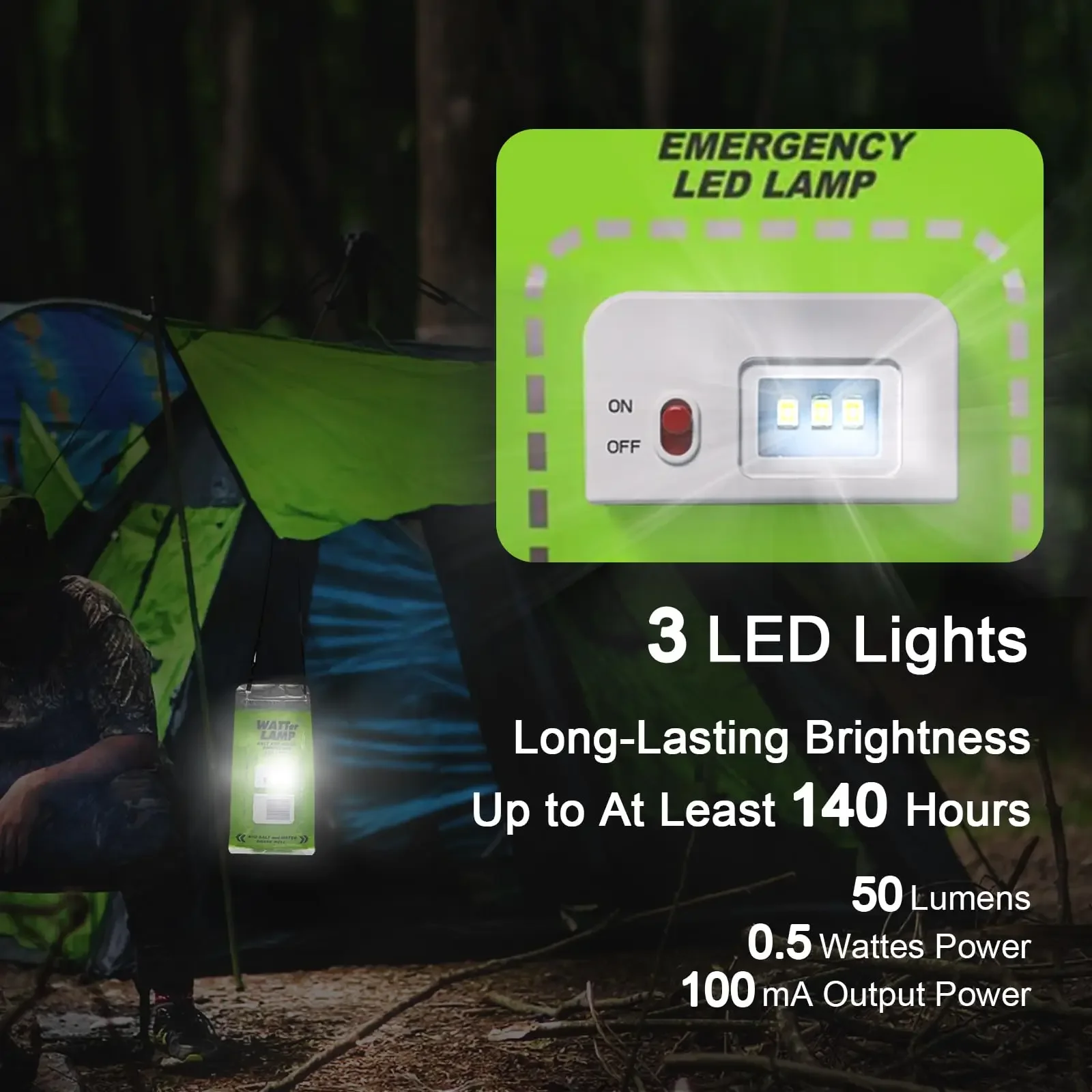 Salt Water Lamp - Emergency Lighting, No Battery Pollution