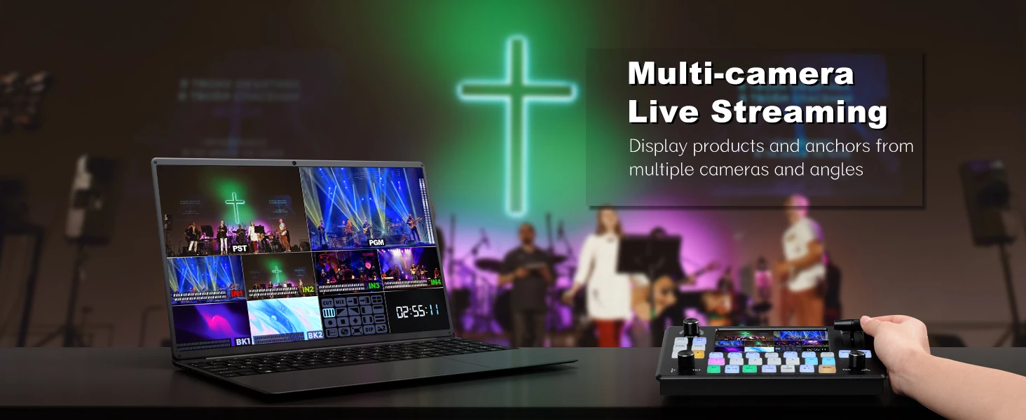 Video Switcher with PTZ Control - Live Streaming Mixer