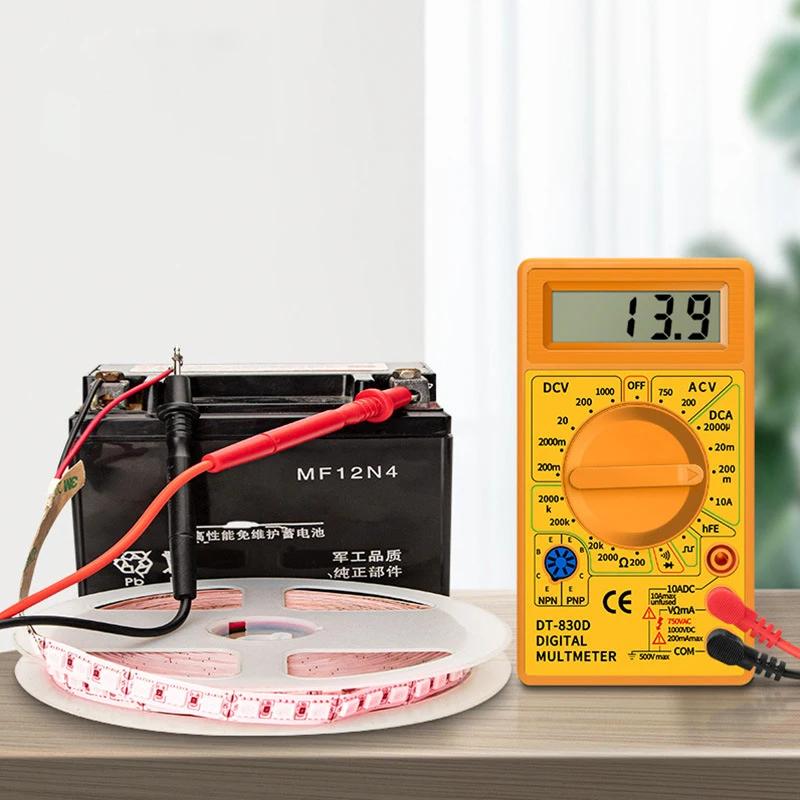 Measure Voltage Ampere Ohm Tester Probe Diode And Transistor Dt-830d ...