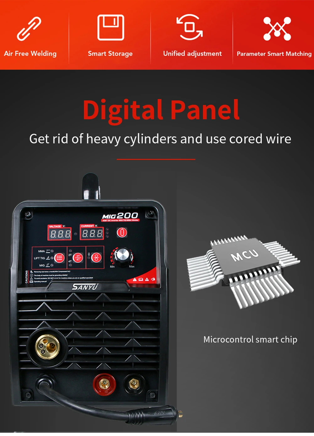 Handy MIG Welder Without Gas 200A - Portable & Easy to Use