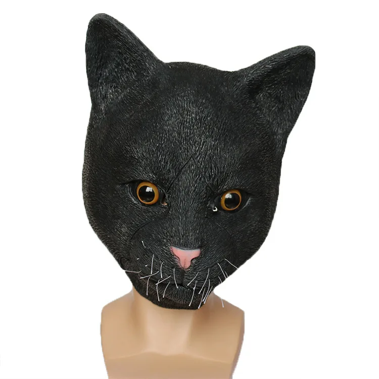 Black Cat Mask Funny Masquerade Carnival Party Soft Rubber Latex Animal ...