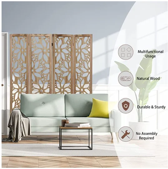 Practical Design Wood Partition Screen Small Screen Wood Carving Craft ...