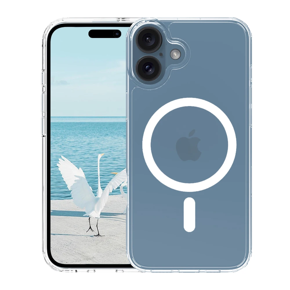Clear Magnetic Two-in-One PC Hard Cell Phone Case for Iphone 16 Promax