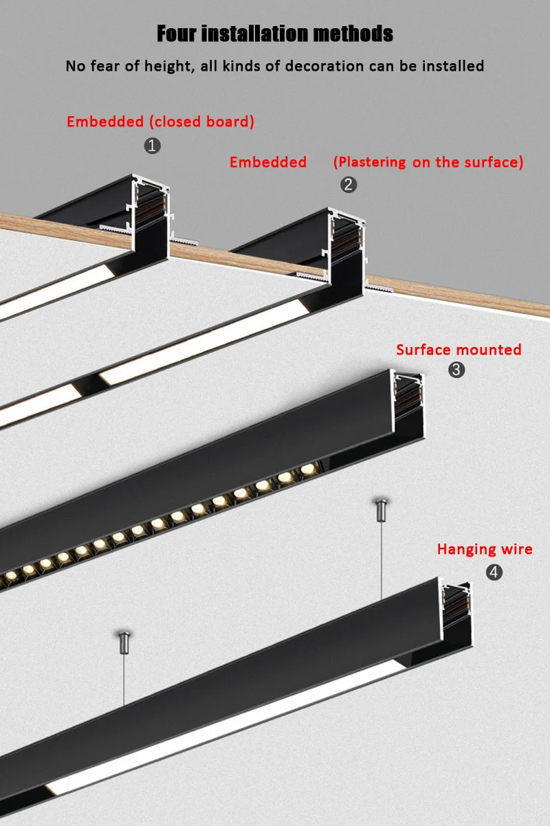 Modern Recessed Magnetic Track Lights - LED Efficiency