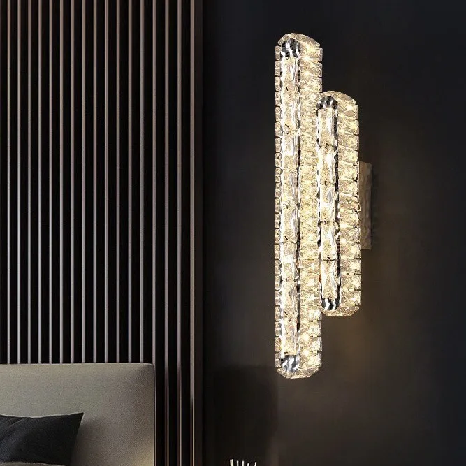 Living Room 2024 New Wall Light Luxury Stainless Steel Led Crystal ...