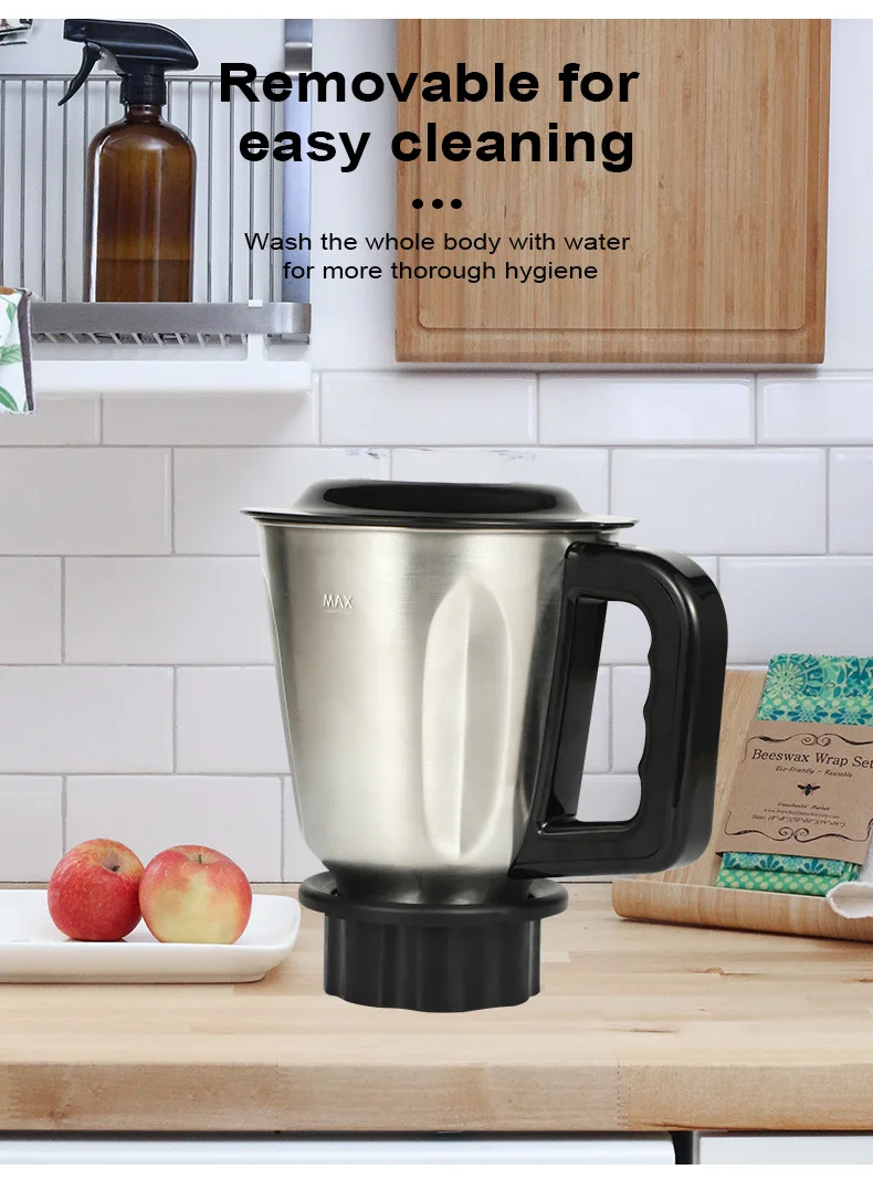 Household 2000ml Mini Electric Chopper Food Processor Multi Blender ...