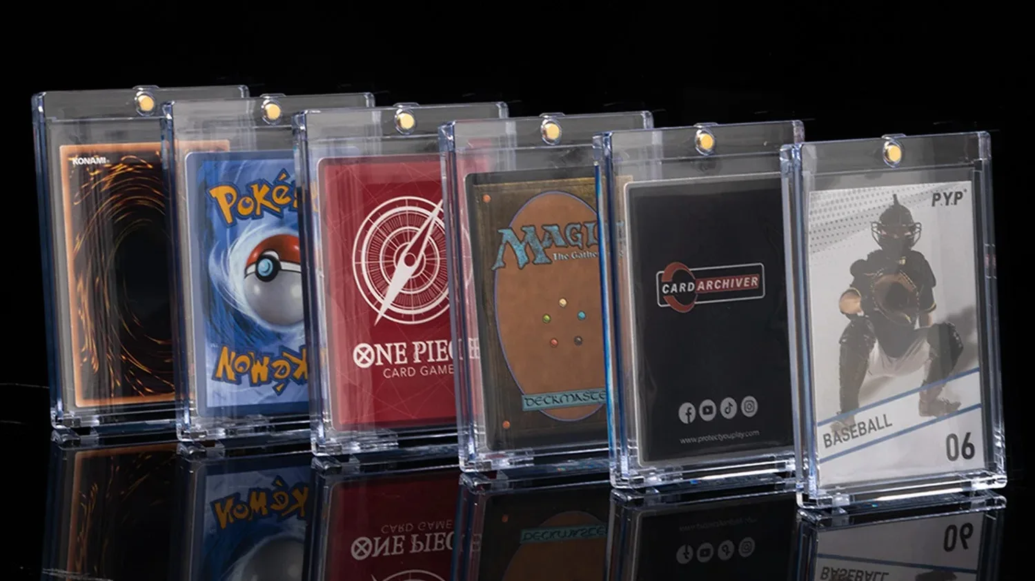 35/55/75/130pt Card Armor Magnet Loader Trading Card Magnetic Holder ...