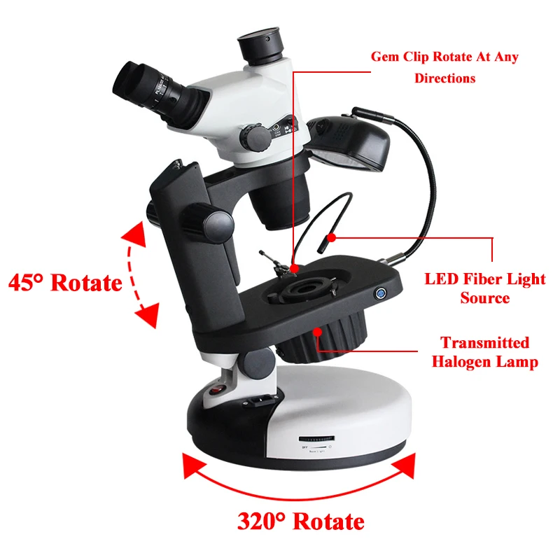 VGM870A Gemological 0.67~4.5X Trinocular Digital Jewelry Gem Microscope ...