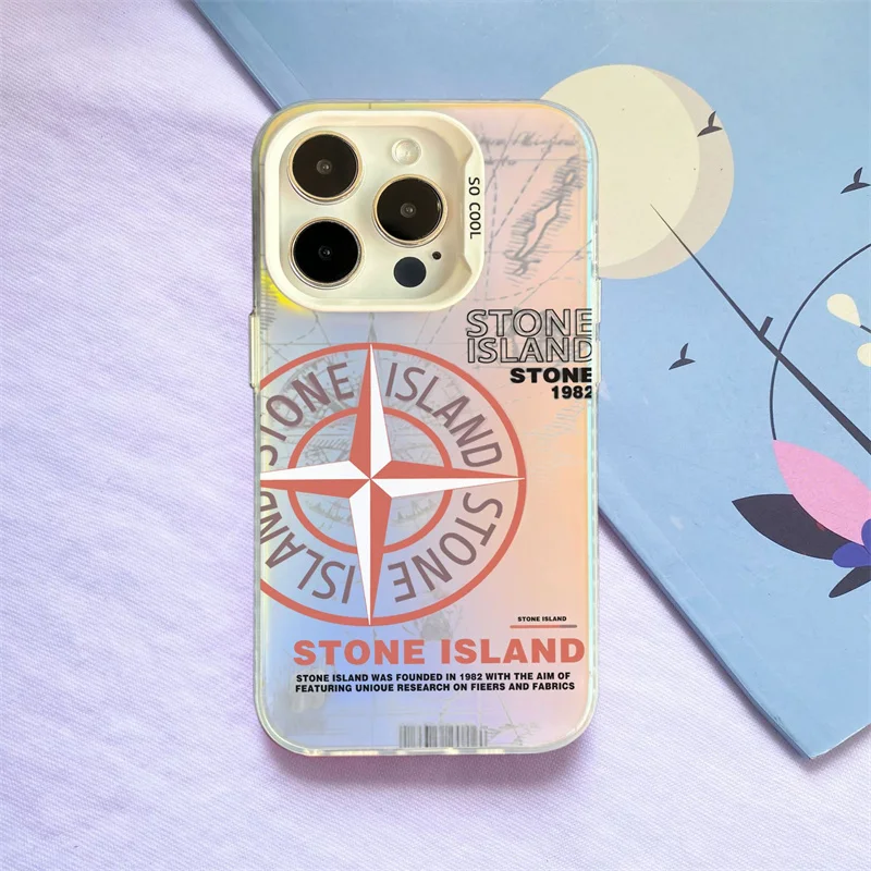 Gradient Stone Island Phone Case for Iphone 11-15 Pro Max