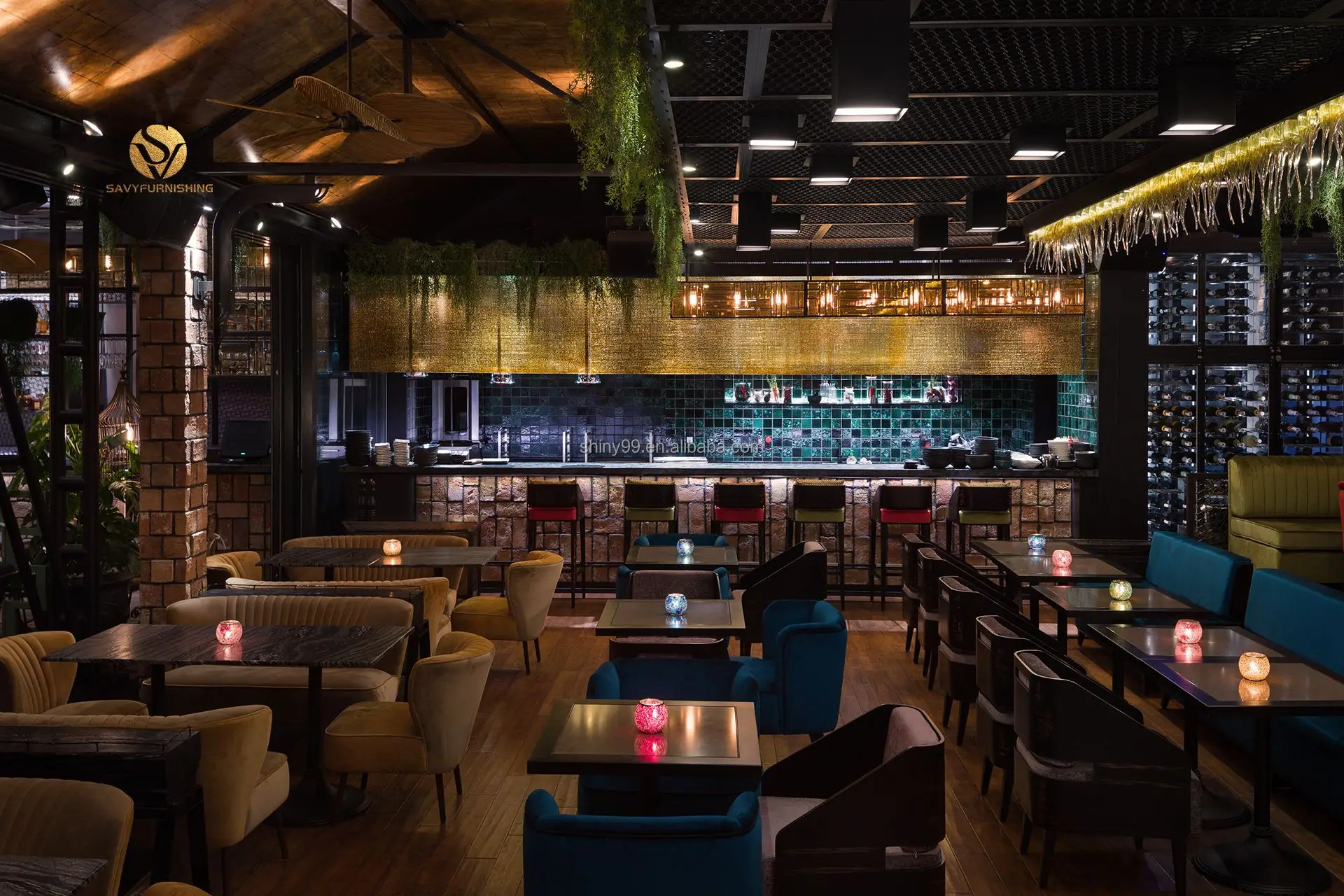 Industrial Restaurant Interior Design Concrete Bar Counter Pub Bar ...