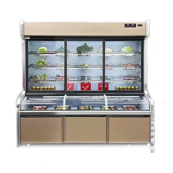 Multi Deck Upright Chiller Open Front Fruit Vegetable Display ...