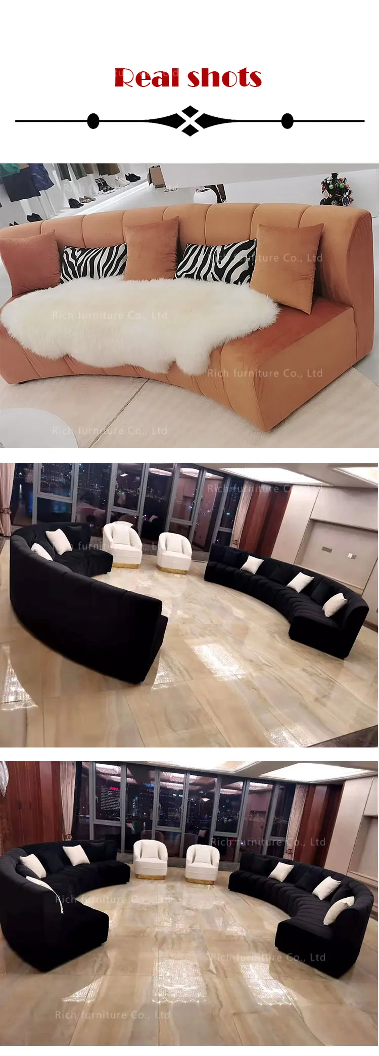 Semi Round Sofa Half Moon Sectionals Sofas Booths For Restaurant Modern ...