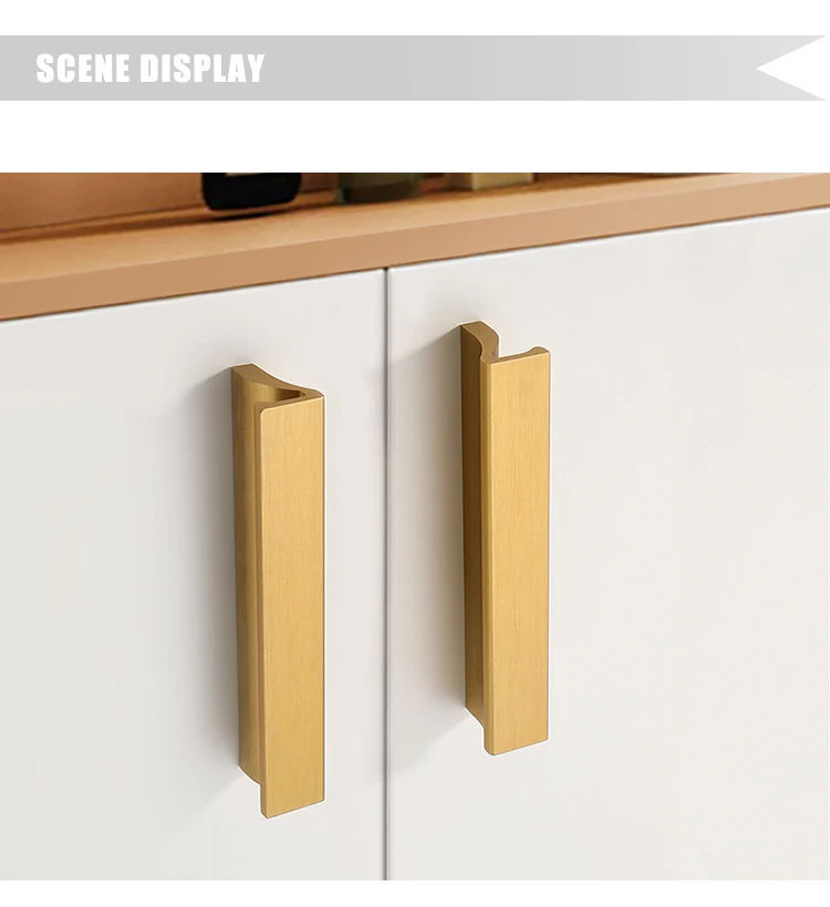 Cheap Handles Hidden Aluminum Gold Wardrobe Handle Inset for Imbedded Glass Cabinet Door Kitchen ...