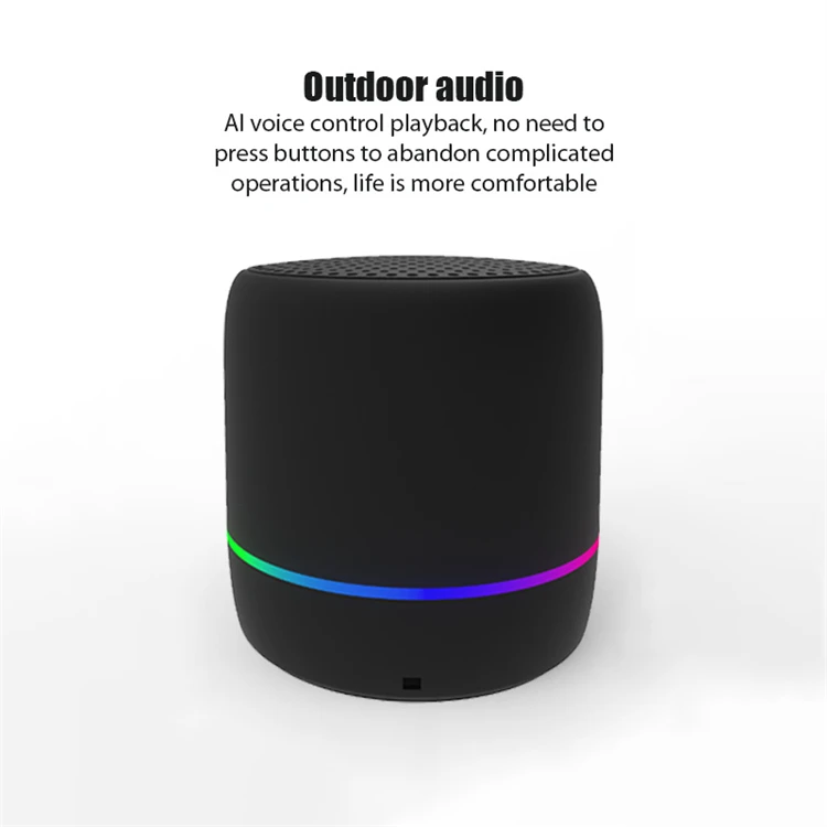 Mini Bluetooth Speaker with RGB LED Lights - Portable Outdoor