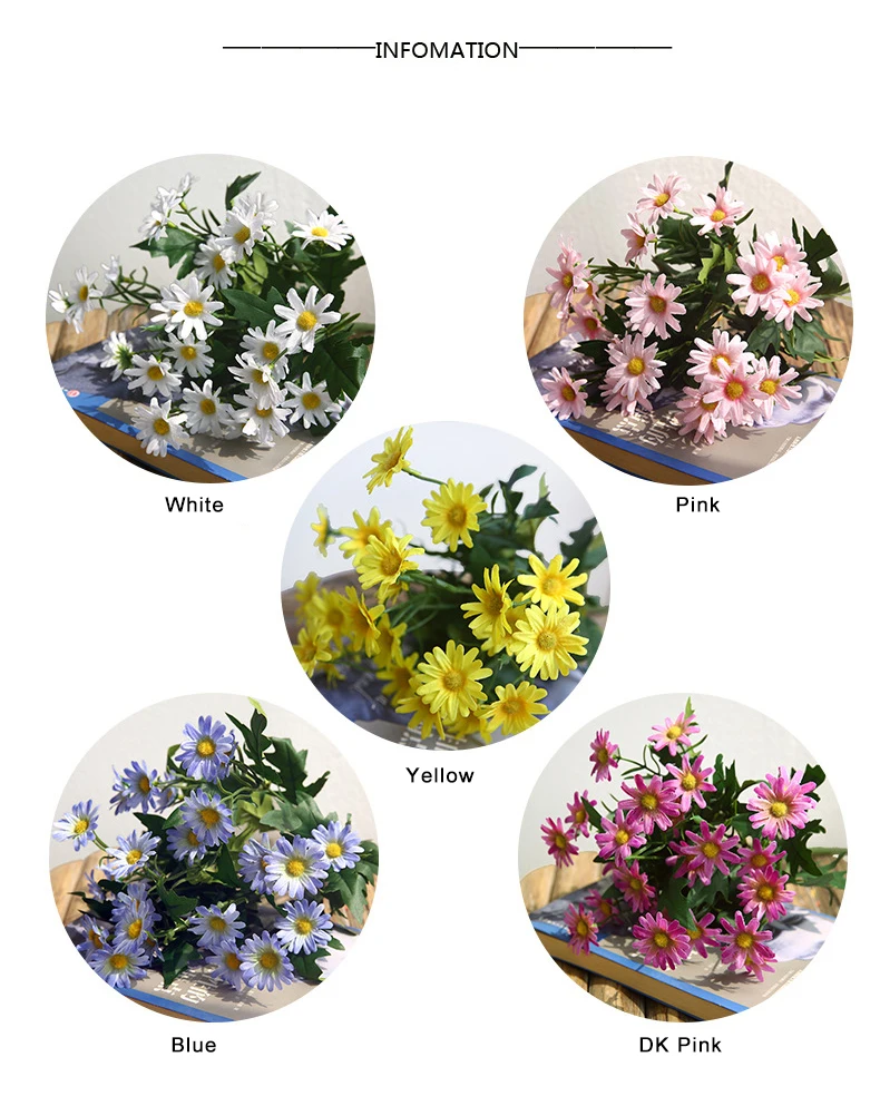 Artificial Silk Daisy Flower Bouquet Daisy Flower Outdoor Silk ...