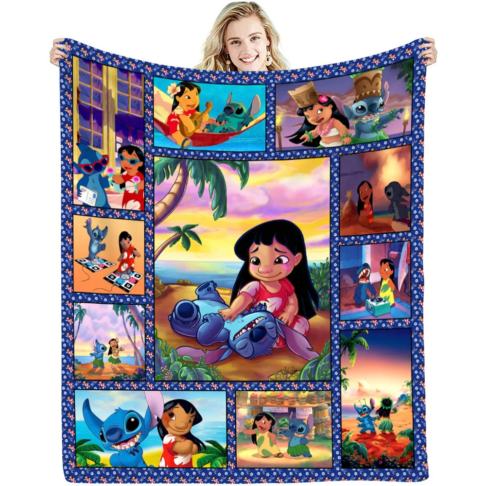 Popular Cartoon Stitch Digital Printed Flannel Blanket Nap Blanket ...