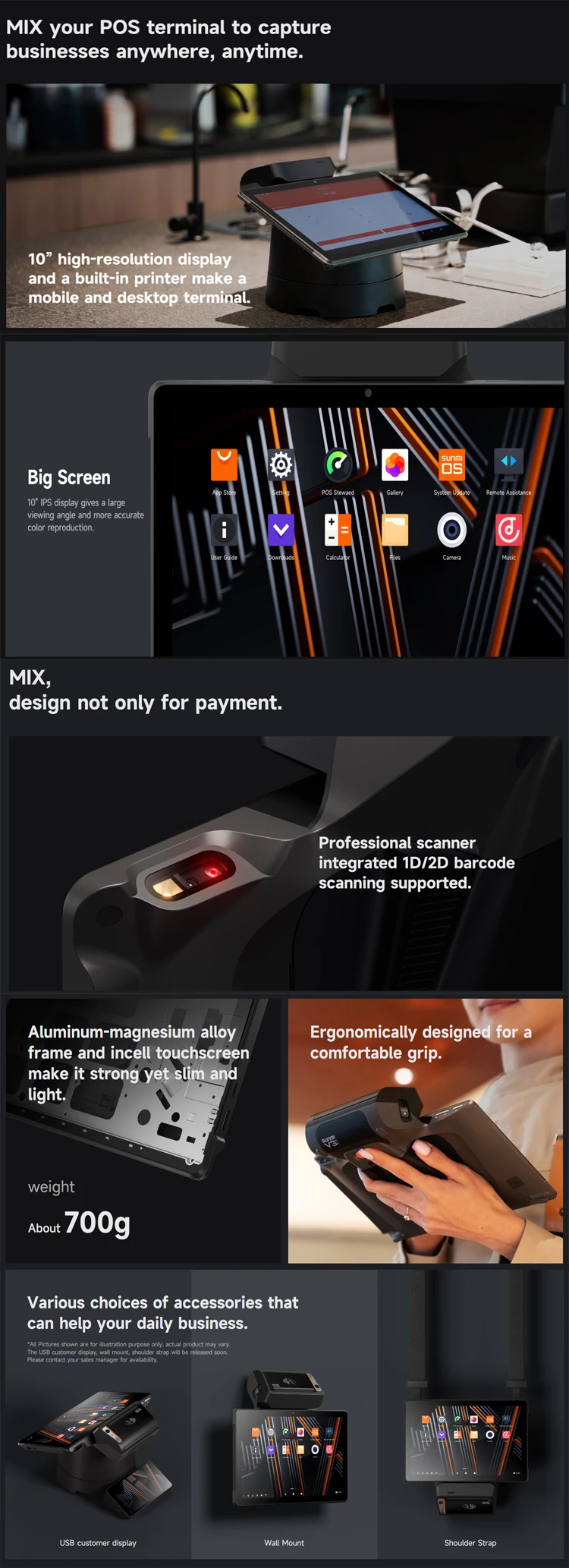 Sunmi V3 MIX Desktop Touchscreen Pos Systems Gas Station Pos System| Alibaba.com