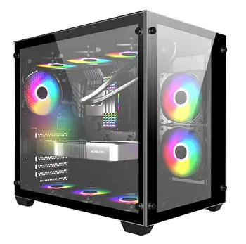 C285 Eatx Pc Colourful Tempered Glass Horizontal Cooled Cpu Cabinet ...