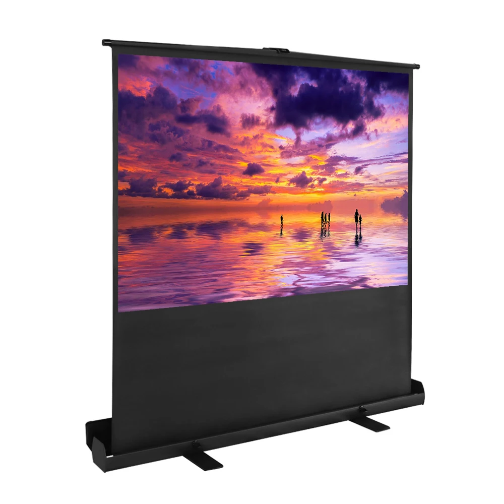 Cinema Projector Screen 100-inch 16:9 Manual Floor Pull Up Scissor ...
