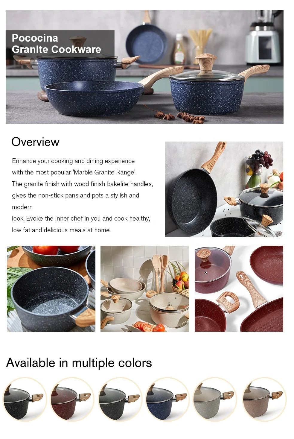 Canton Fair New Design Round Aluminum Kitchen Ware Non-stick Cookware ...