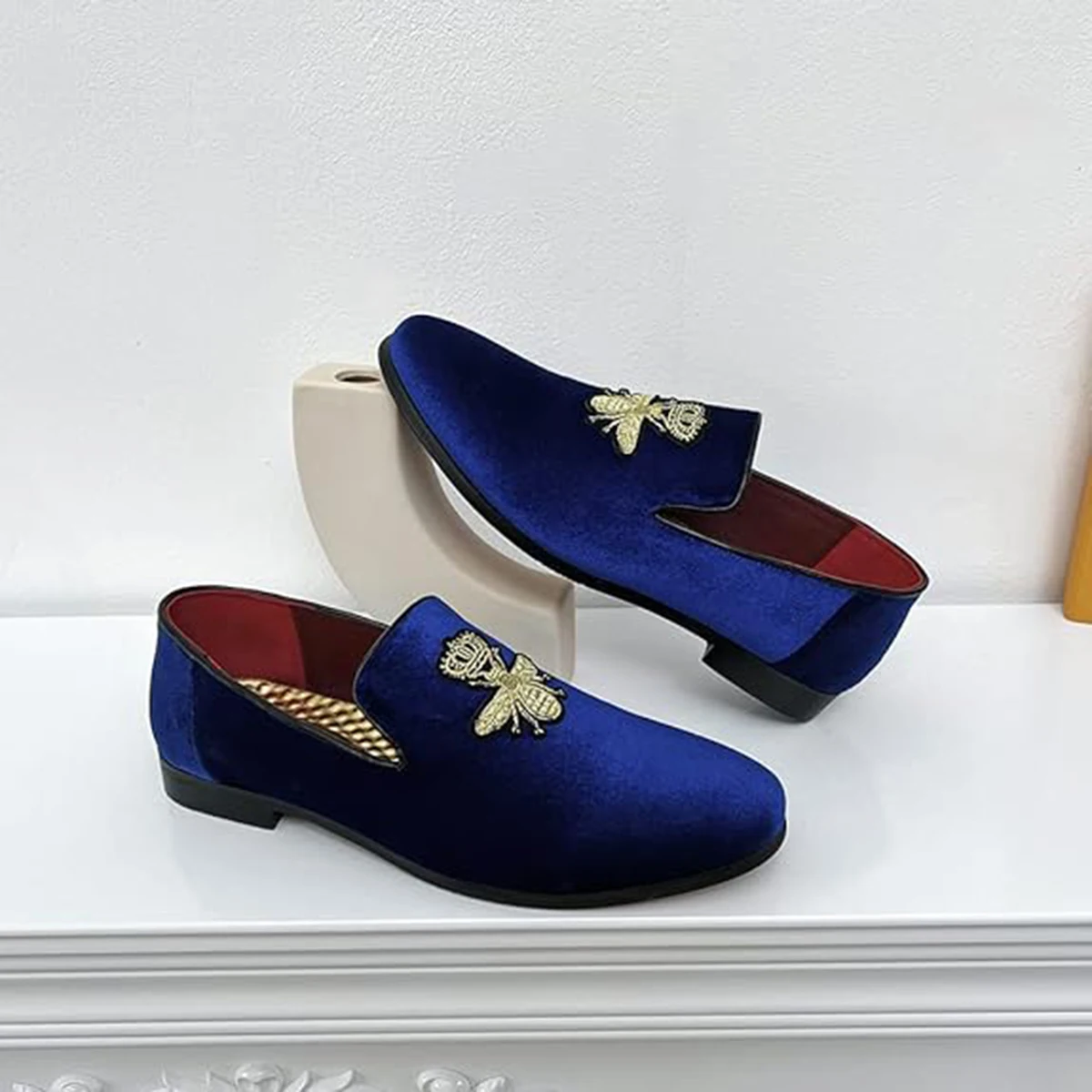 Men's Luxury Velvet Penny Loafer Shoes Noble Slip-on Suede Loafers ...