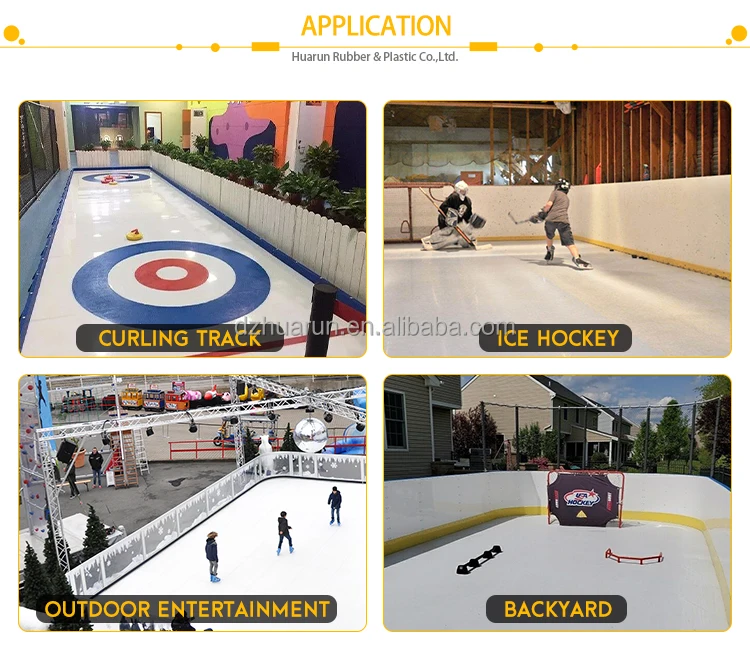 4x8 Synthetic Indoor Outdoor Ice Tiles Synthetic Ice Skating Rink Board ...