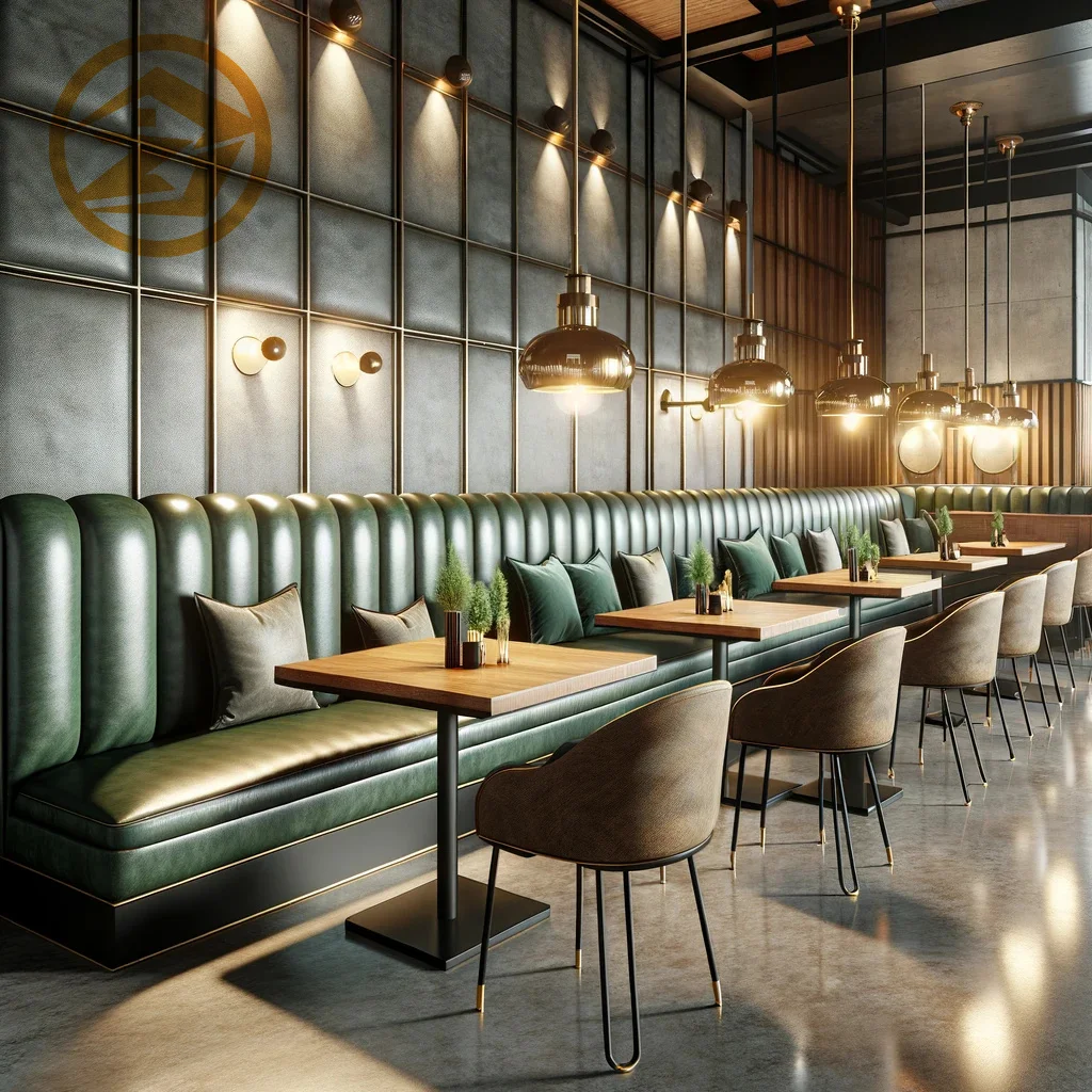 Industrial Pub Vintage Cheap-Restaurant-Booths Brown Leather Canteen ...