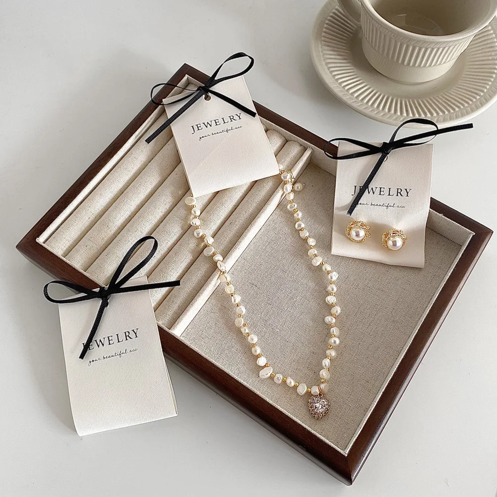 Luxury Cotton Soft Fabric Stud Earrings Necklace Packaging Display Card ...