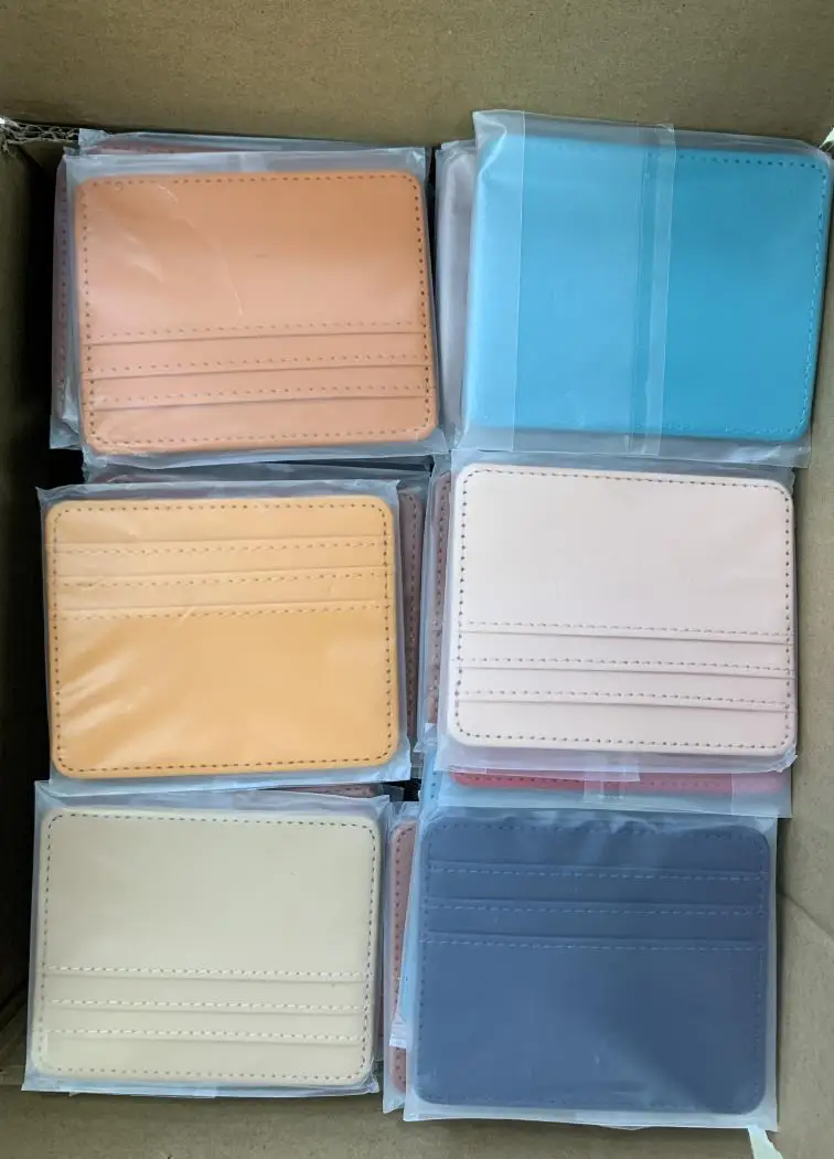 Slim Pu Leather Credit Cards Holder Solid Colors Faux Leather Cards ...