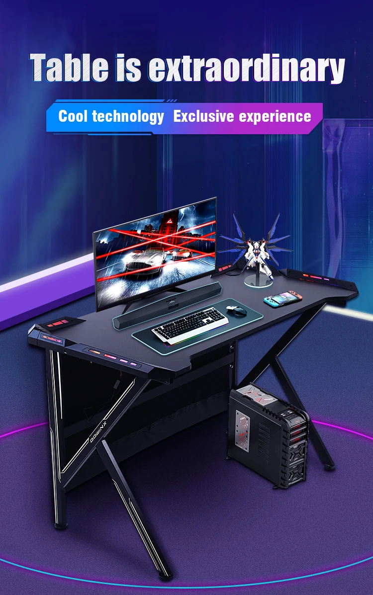 Dowinx Rgb Led Gaming Table Pc Computer Gaming Desk Gaming Table - Buy ...