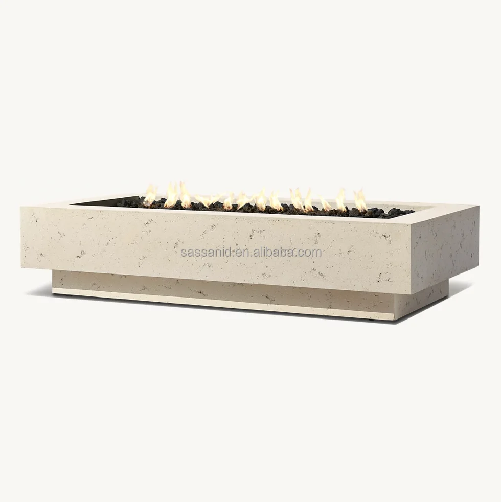 Sassanid Outdoor Limestone Fire Pit Glass Fiber Reinforced Concrete ...