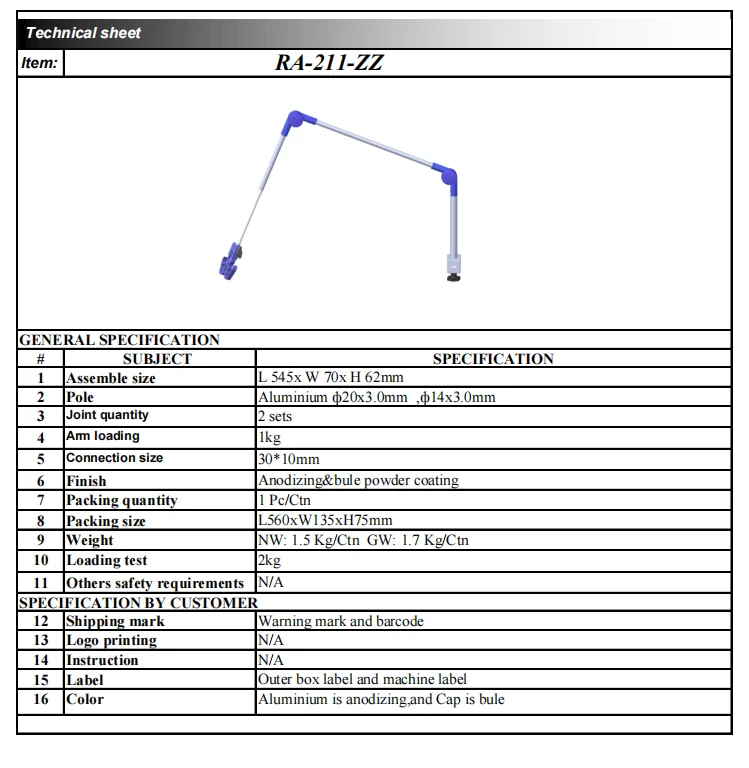Ventilator Circuit Breathing Support Arm - NIM Medical
