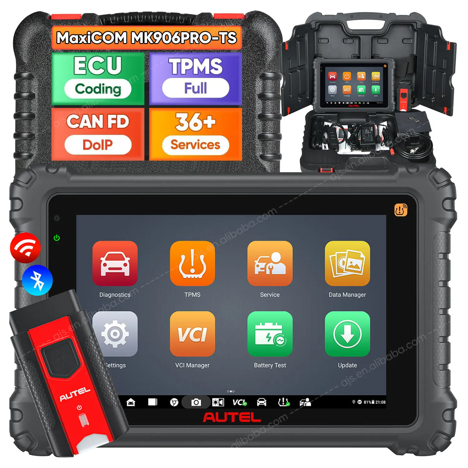 Autel MaxiCom MK906 PRO TS Car Diagnostic Tool Advanced Programmer OBD2 Scanner Automotive Tools ...