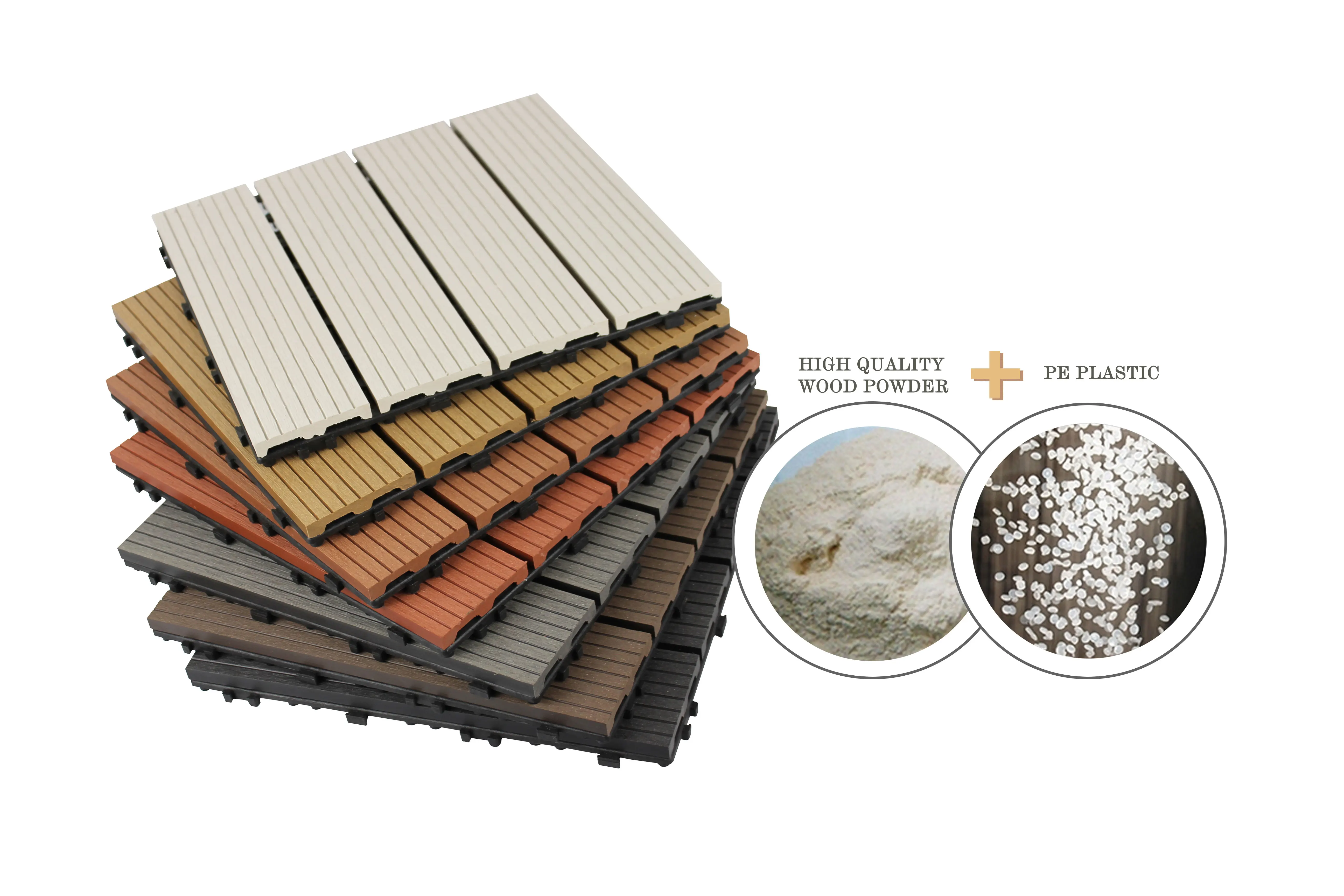 WPC Patio Deck Tiles/DIY Interlocking Decking Tiles Water Resistant ...