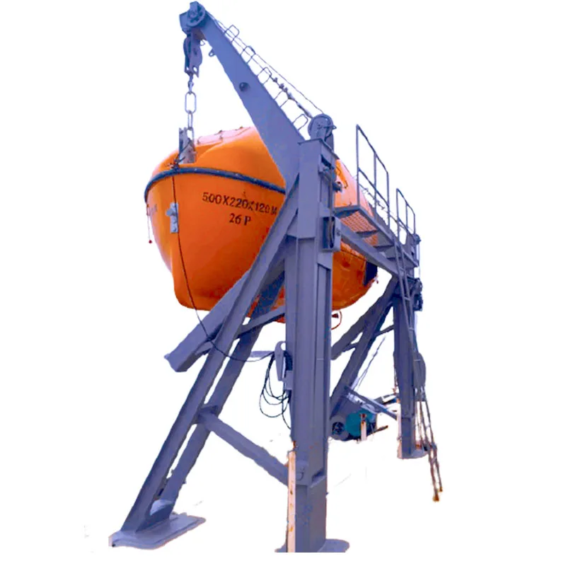 Marine Enclosed Lifeboat Davit Gravity Luffing Arm Davit for sale ...