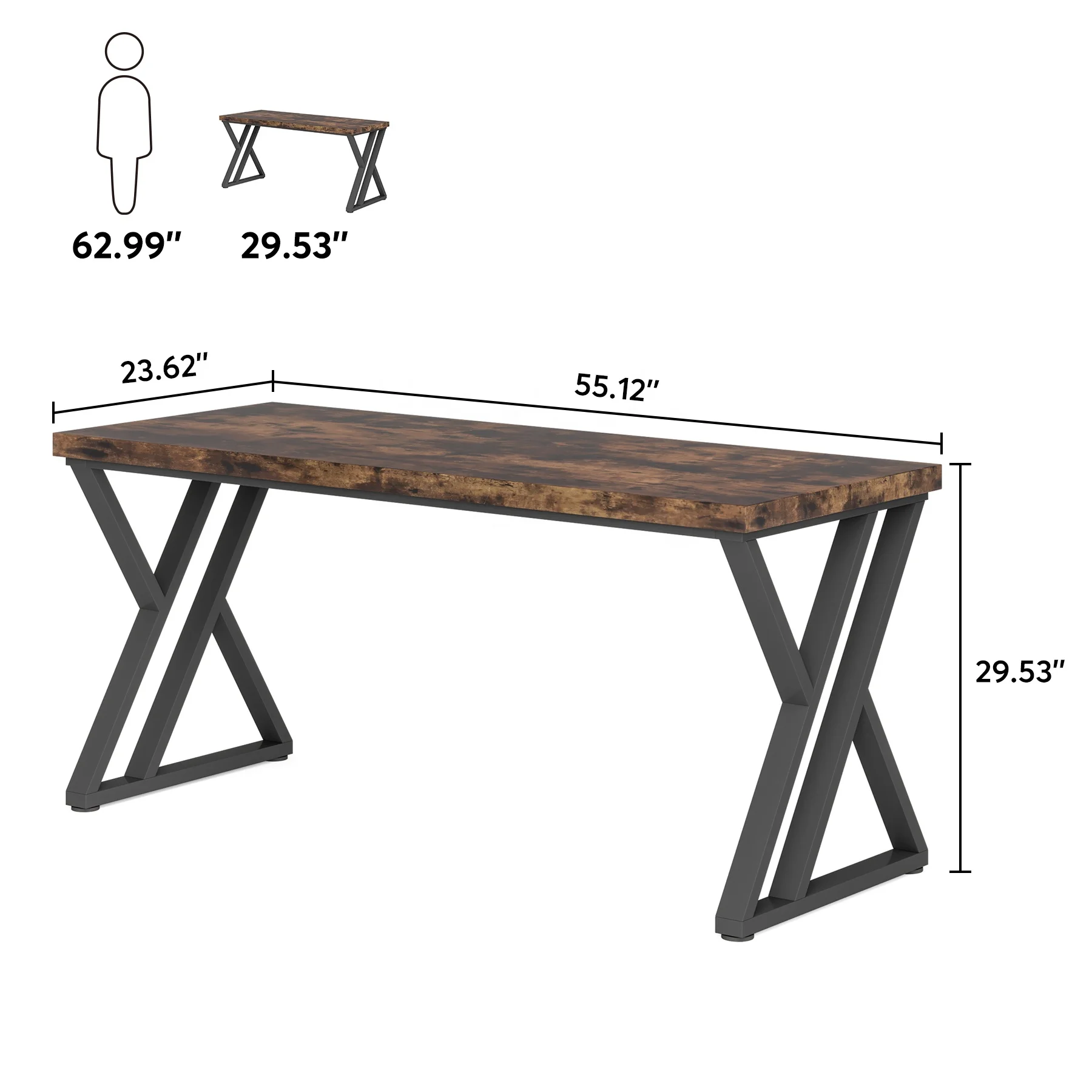 Tribesigns Industrial Writing Desk - Adjustable & Durable