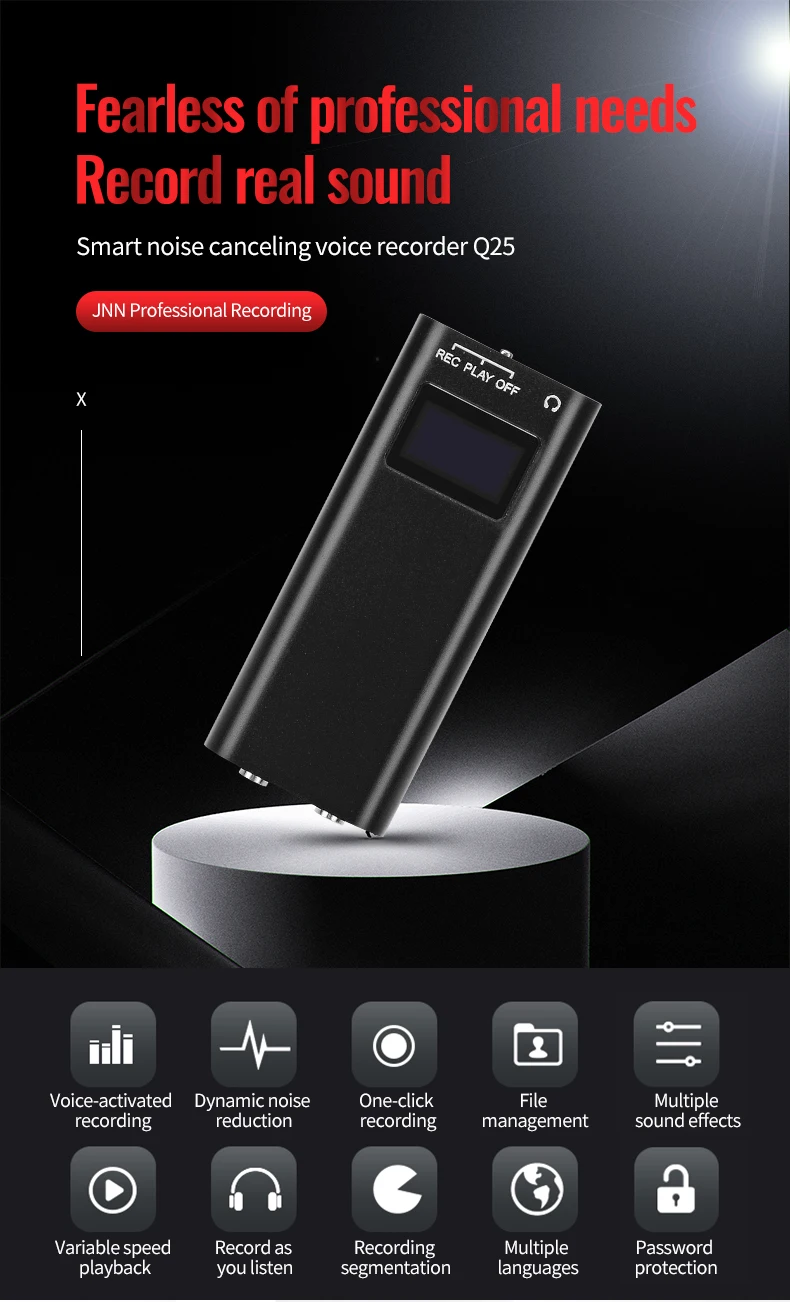 Q25 Voice Activated Audio Recorder - High Definition