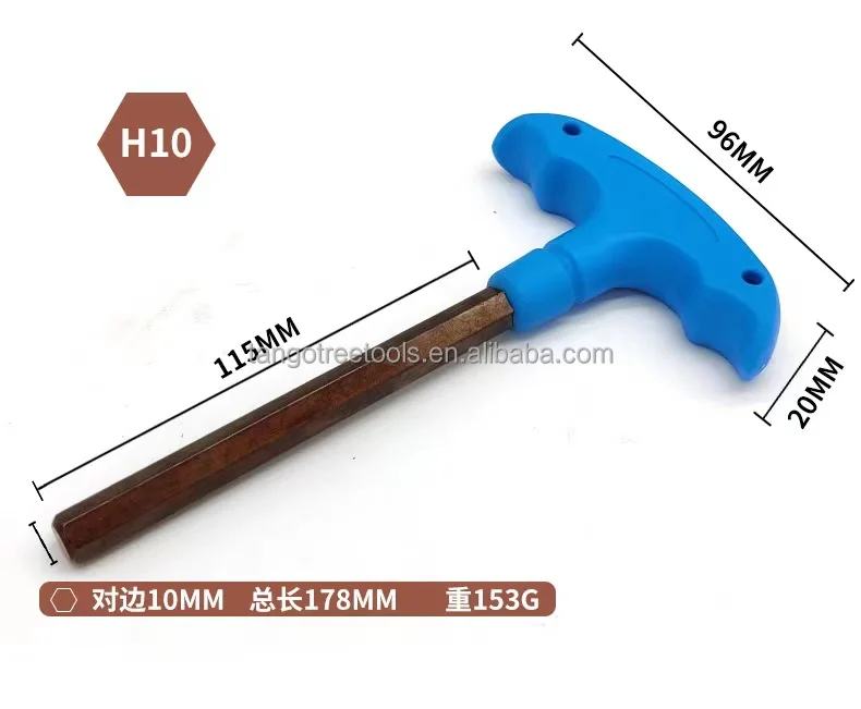 T-type T Handle Single Hex Key with Plastic Handle - 700lb-Ft Torque ...