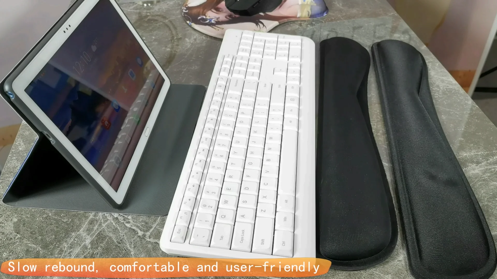 Office Keyboard Wrist Rest Pad With Custom Size Rubber Mouse Support ...