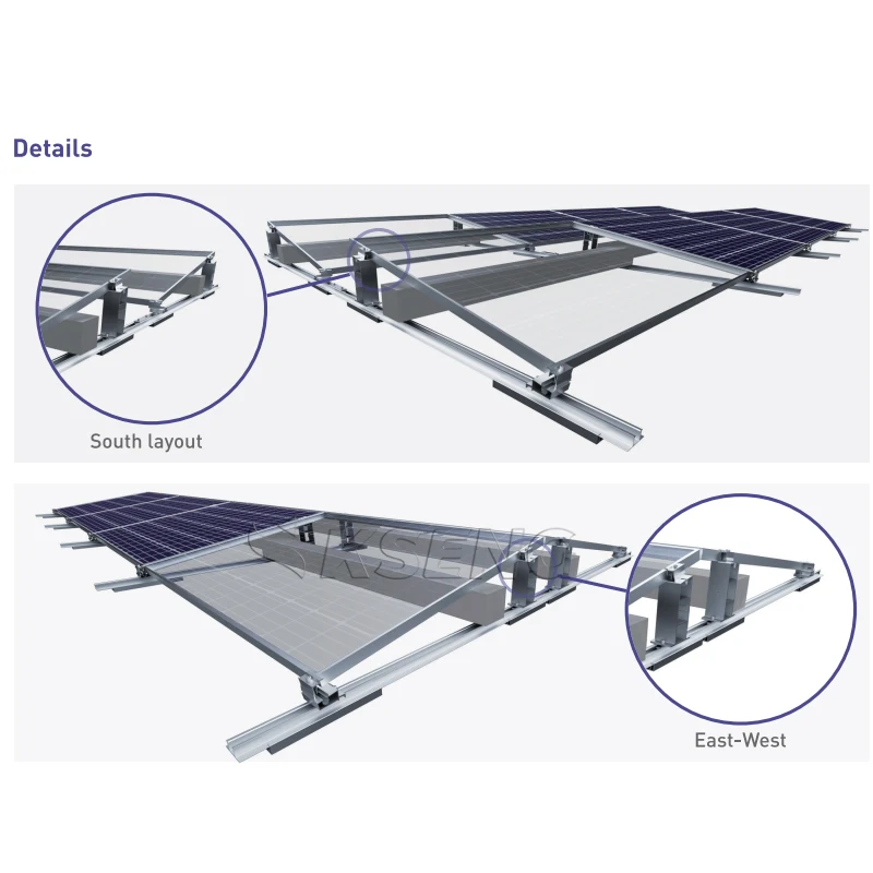 Kseng Solar Mounting System Flat Roof Aluminum Roof Mount Solar Racking ...