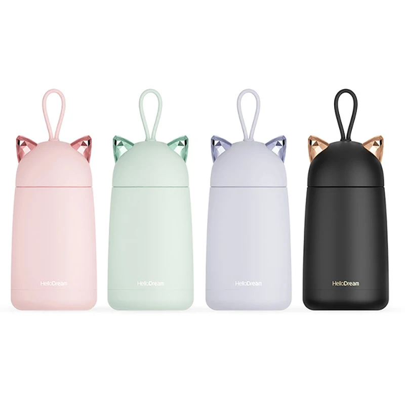 Mini Bottle Cute Cat Stainless Steel Vacuum Flasks Animal Thermos ...