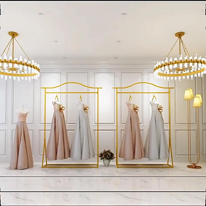 Heavy-duty Gold Crown Wedding Dress Shelf Luxury Display Rack Stand ...